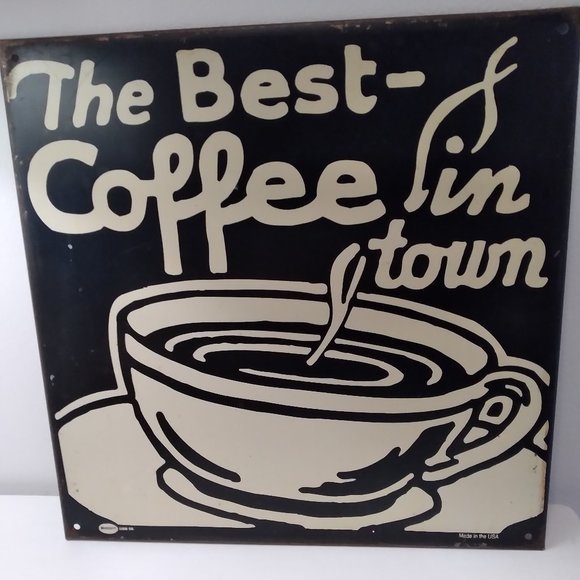Art | Vintage Metal Coffee Sign Rare Marty Mummert Original | Poshmark